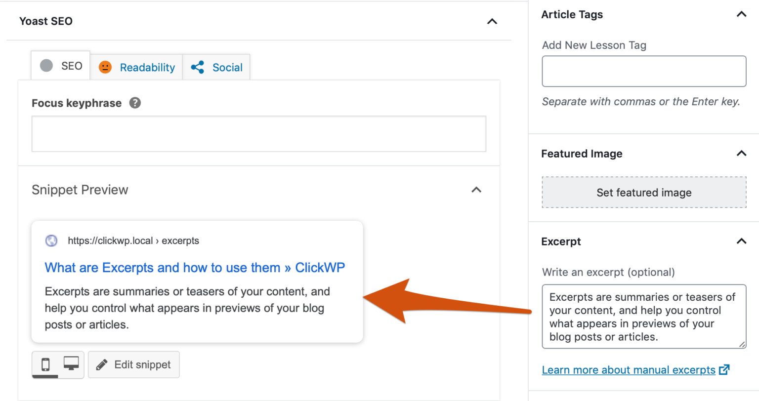 What are Excerpts and how to use them » ClickWP