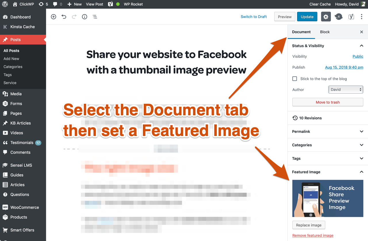 Show a link thumbnail image on Facebook with WordPress » ClickWP
